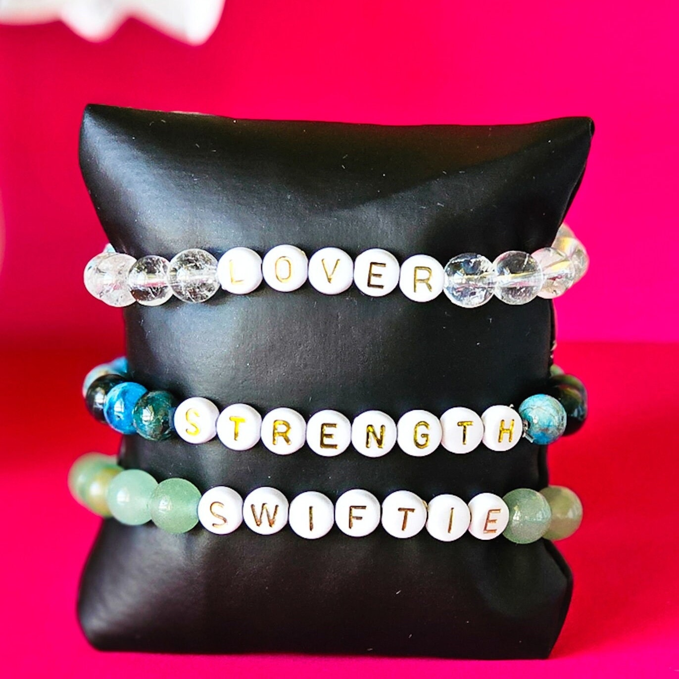 Custom Word Gemstone Bracelet |Rose Quartz, Amethyst, Apatite, Obsidia ...